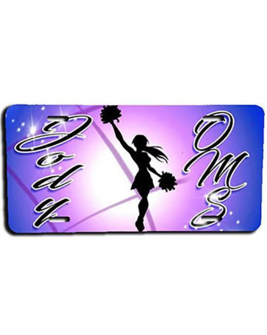 G026 Personalized Airbrush Cheer License Plate Tag - Etsy
