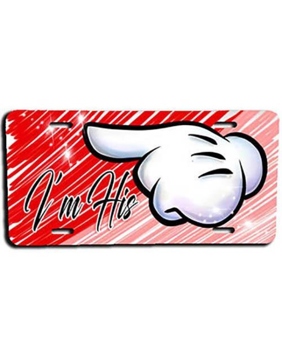 F035 Personalized Airbrushed Hand License Plate Tag - Etsy