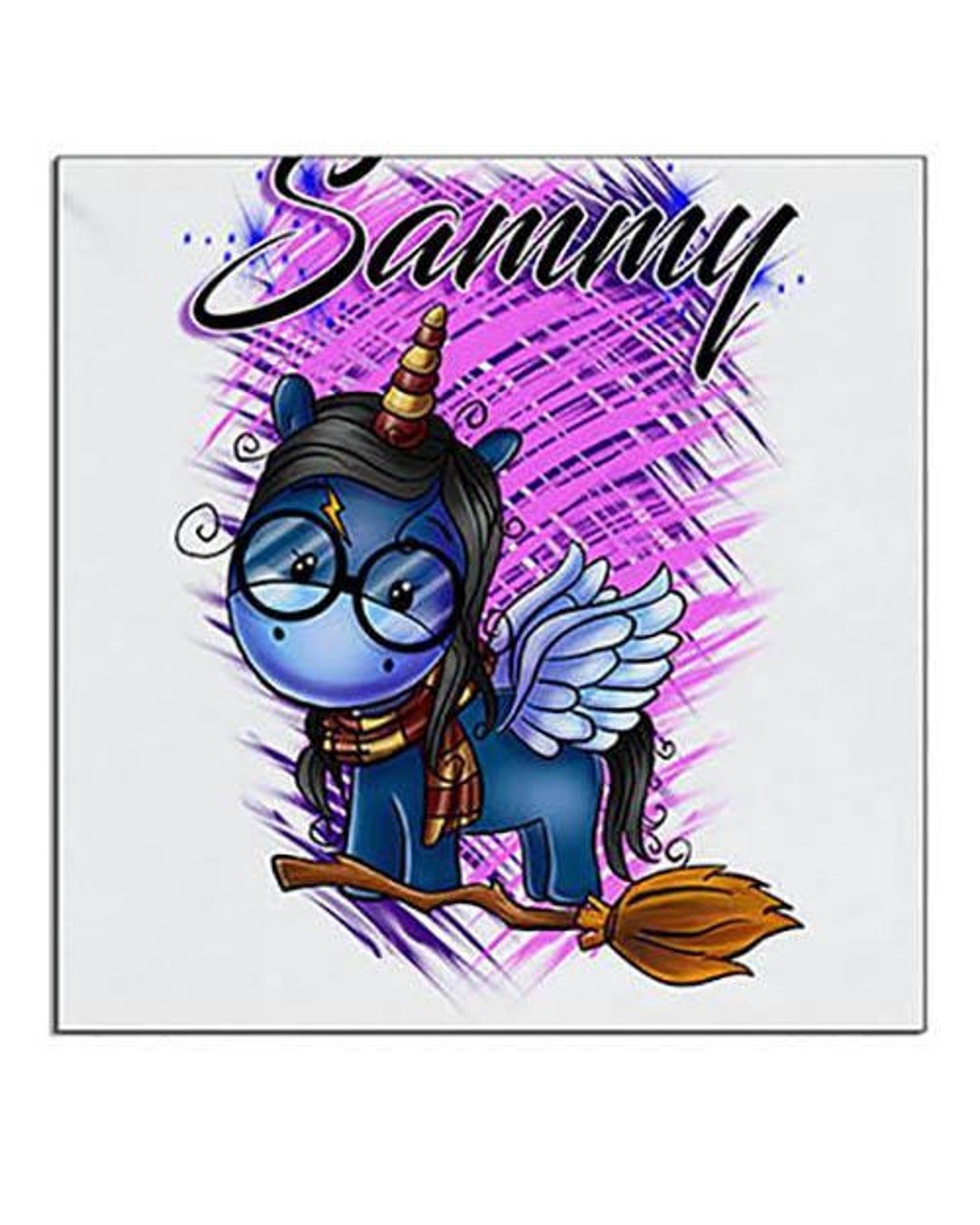 B148 Personalized Airbrush Wizard Unicorn Ceramic Coaster - Etsy
