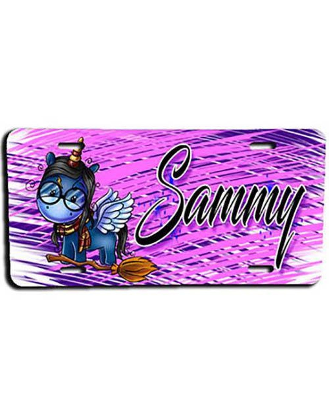 B148 Personalized Airbrush Wizard Unicorn License Plate Tag - Etsy.de