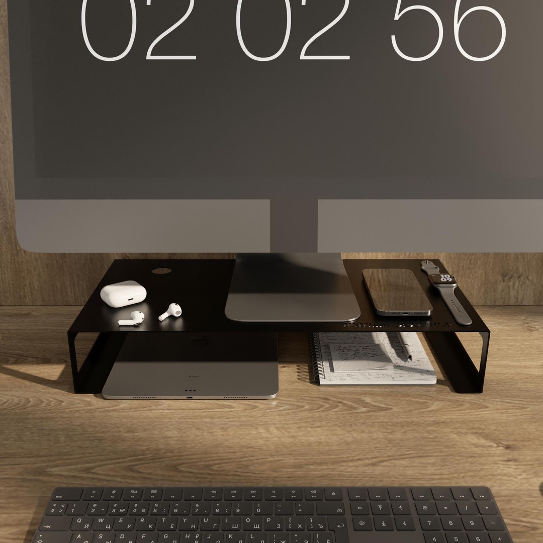 Personalized Computer Riser With Name, Customizable Metal Monitor Stand ...