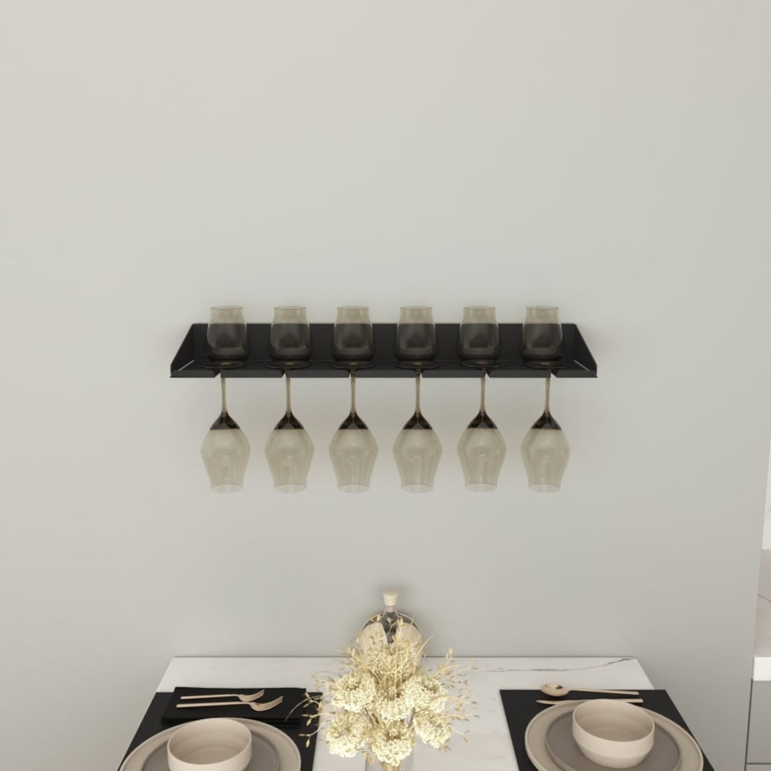 Wall Mounted Wine Glass Rack, Modern Bar Shelf, Kitchen Storage - Etsy