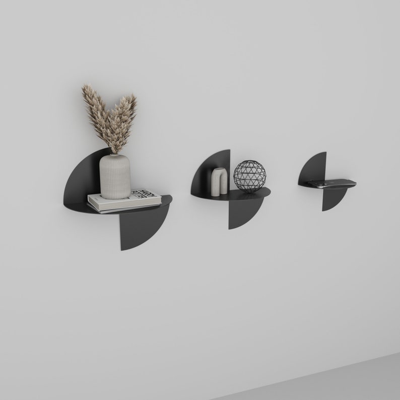 Semi-circle Display Shelf Modern Wall Decor Versatile Wall Mount 3 ...