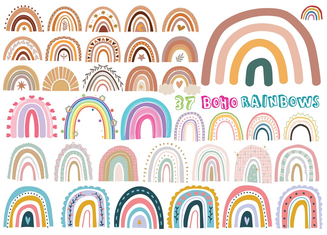 Rainbow SVG Bundle, Rainbow Svg, Boho Rainbow SVG, Pastel Rainbow Svg ...