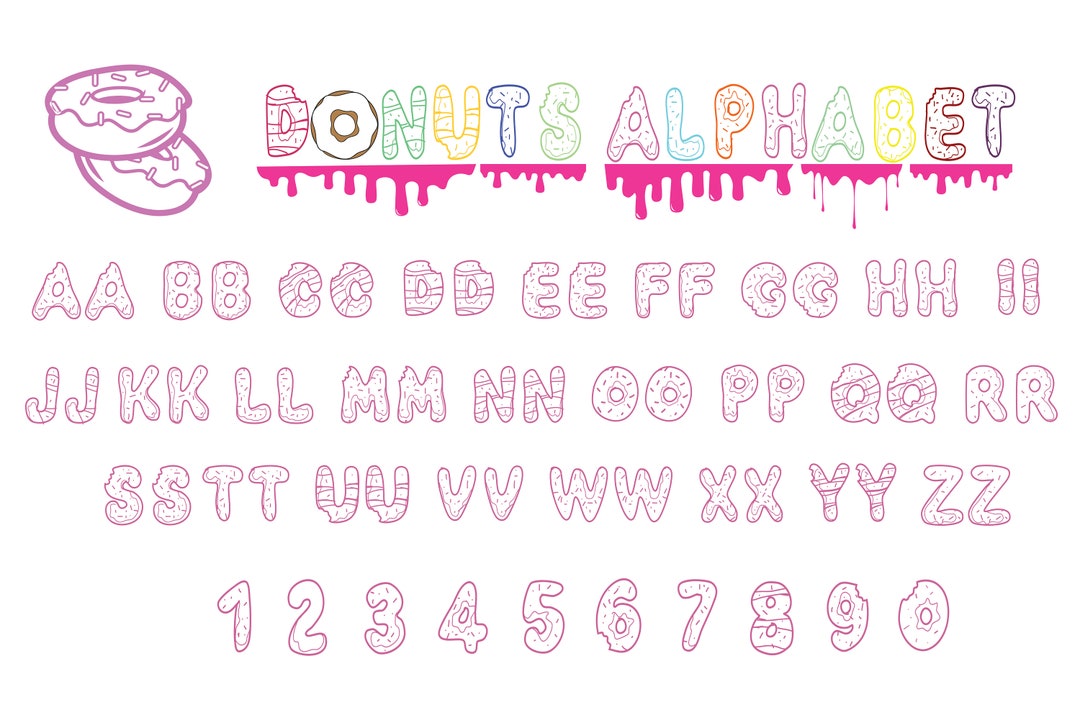 Donuts Alphabet Svg - Donut Font Svg - Donut Svg - Kids Font Svg - Kids ...