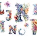 Watercolor Floral Alphabet Clipart - Floral Alphabet - Transparent ...