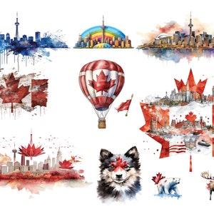 Watercolor Canada Clipart - 34 PNG Canada Landscapes Clipart - Canada ...