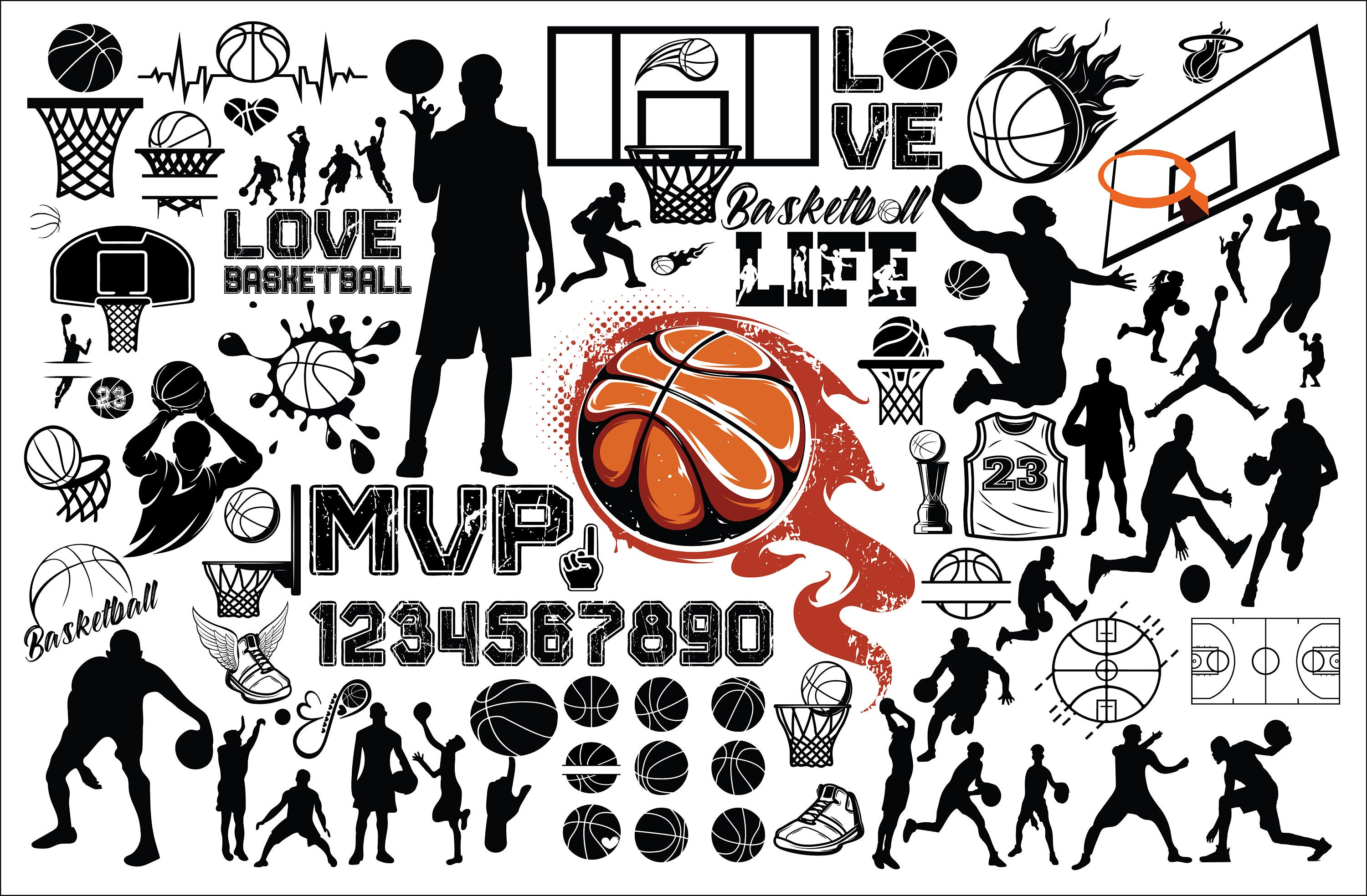 Paquete De Baloncesto Svg Baloncesto Svg Baloncesto Svg Para Cricut