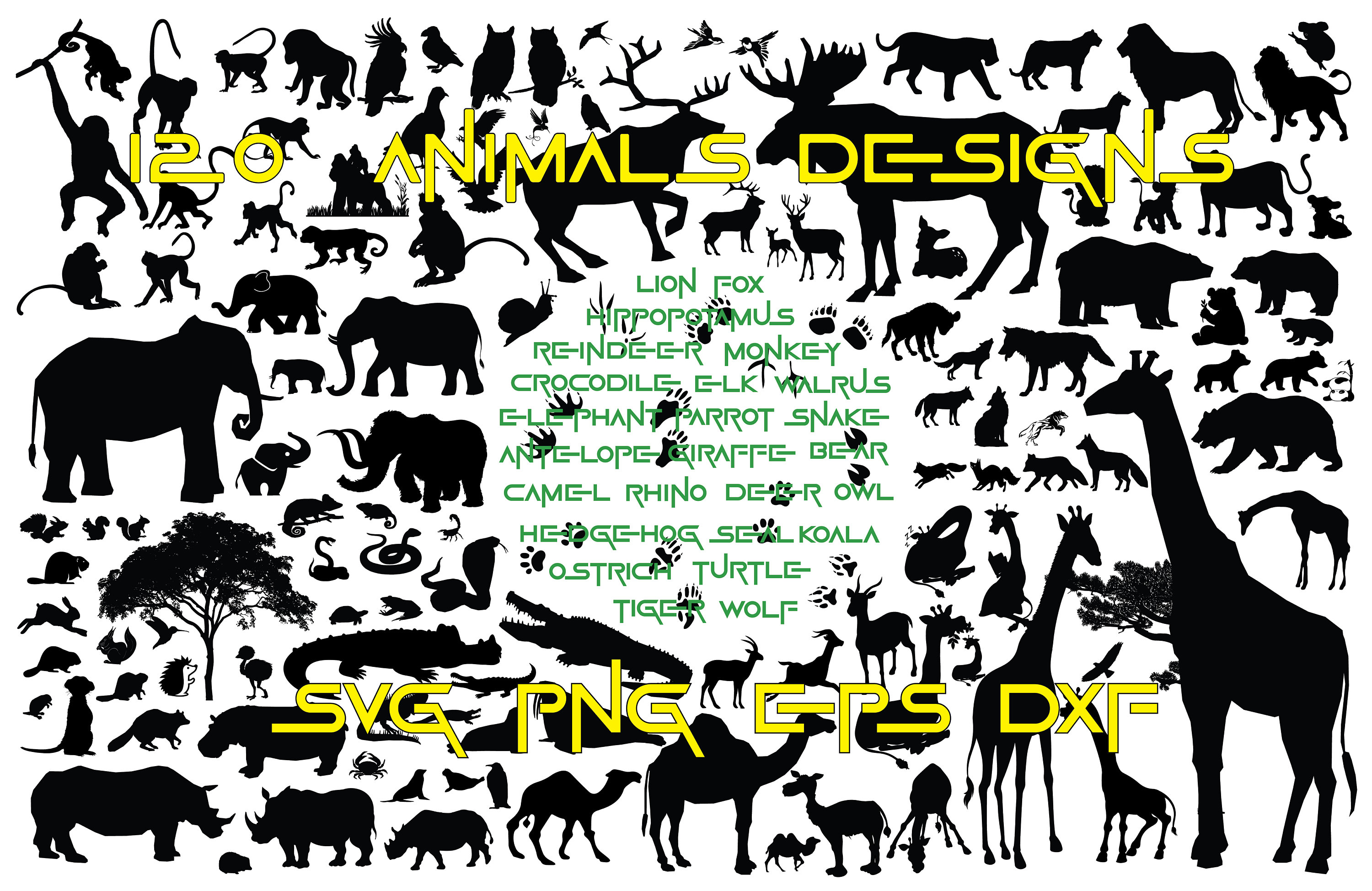 ANIMALS BUNDLE Svg Animals Svg Forest Animals Svg African - Etsy