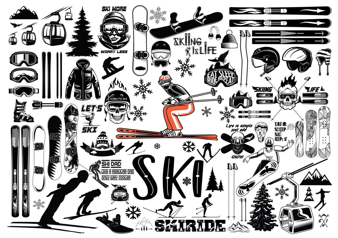 SKIING SVG, Ski Svg, Ski Bundle Svg, Ski Helmet Svg, Ski Goggles Svg ...