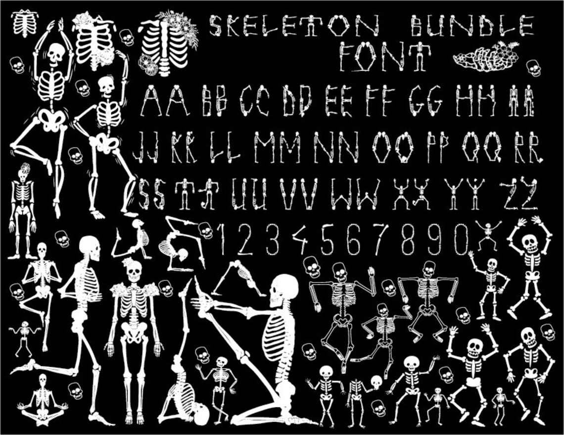 SKELETON BUNDLE Svg, Skeleton Svg, Skeletons Dancing Svg, Skeletons ...