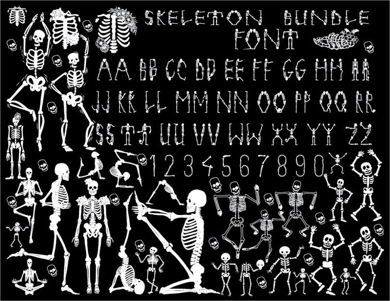 SKELETON BUNDLE Svg, Skeleton Svg, Skeletons Dancing Svg, Skeletons ...