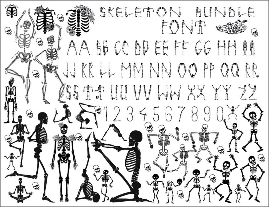 SKELETON BUNDLE Svg, Skeleton Svg, Skeletons Dancing Svg, Skeletons ...