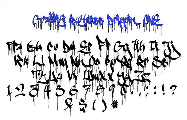 GRAFFITI FONT BUNDLE Svg Graffiti Font Pack Graffiti Font - Etsy