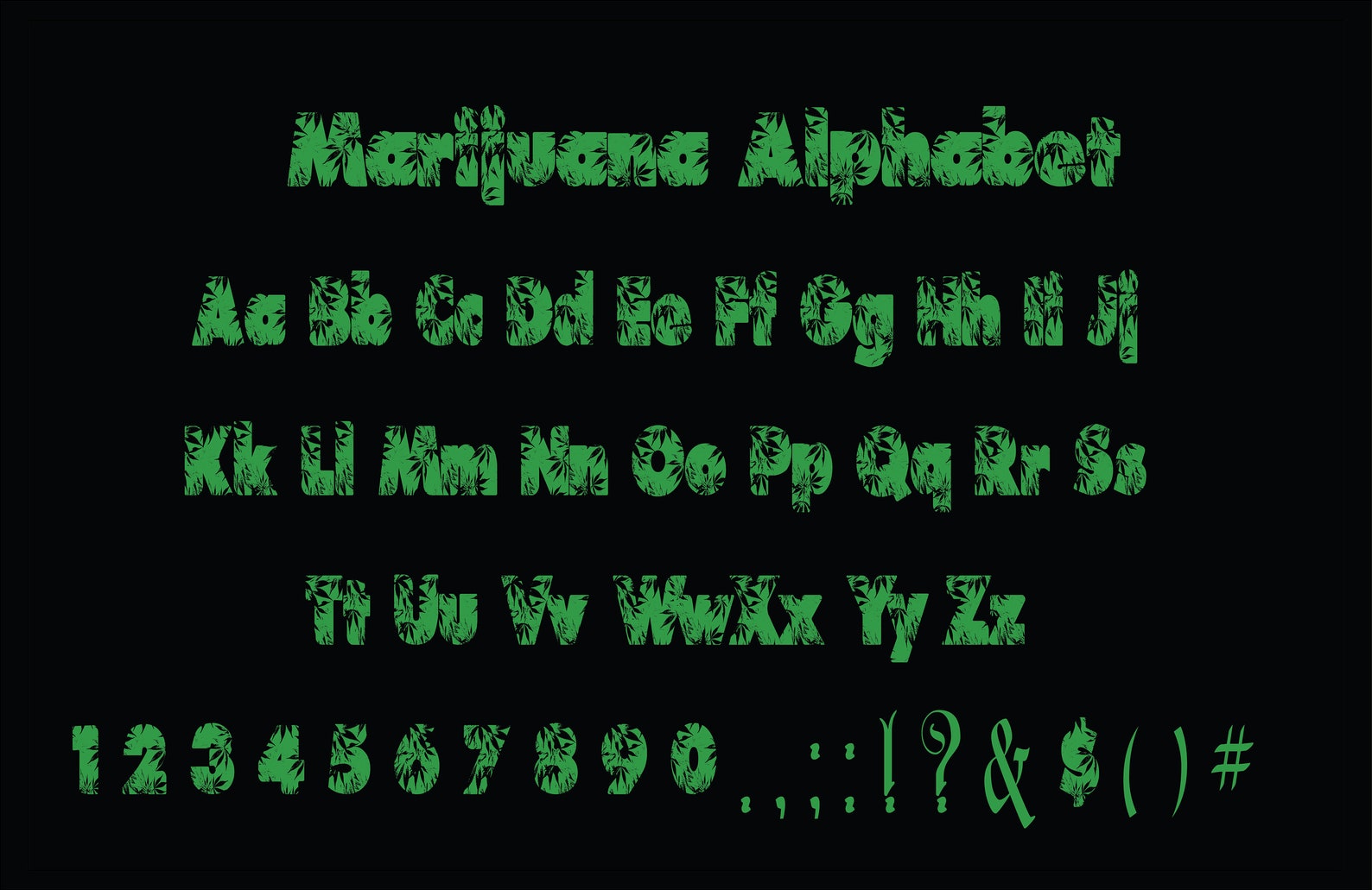 MARIJUANA ALPHABET FONT Svg fonts bundle Sillhoutte Svg | Etsy