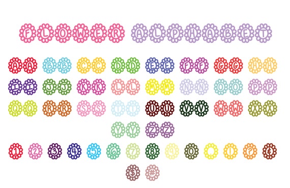 FLOWER POWER ALPHABET Svg Full Floral Letters Svg Flower | Etsy