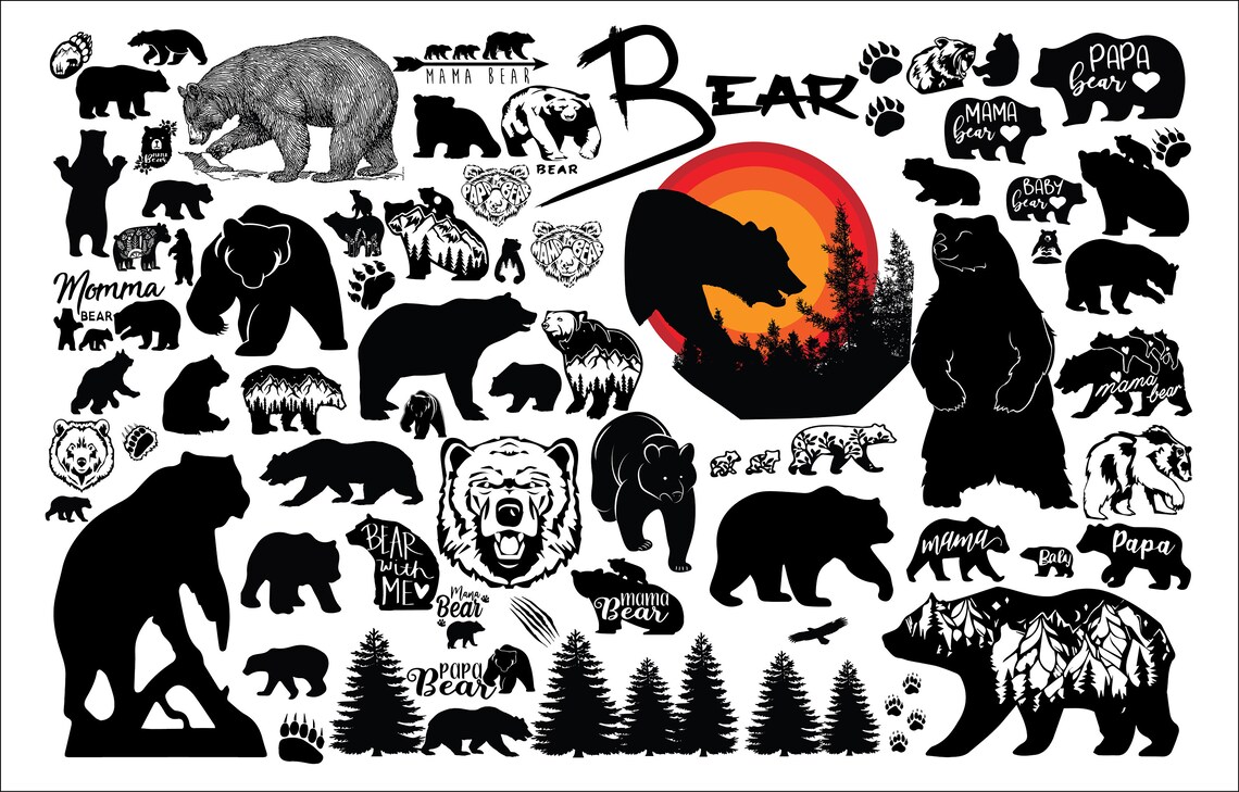 BEAR BUNDLE Svg Bear Svg Papa Bear Svg Mama Bear Svg Baby | Etsy Canada