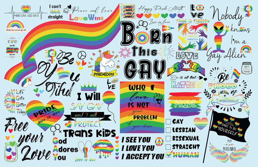 PRIDE SVG, Pride Bundle Svg, LGBT Svg, Gay Svg, Rainbow Svg, Lesbian ...