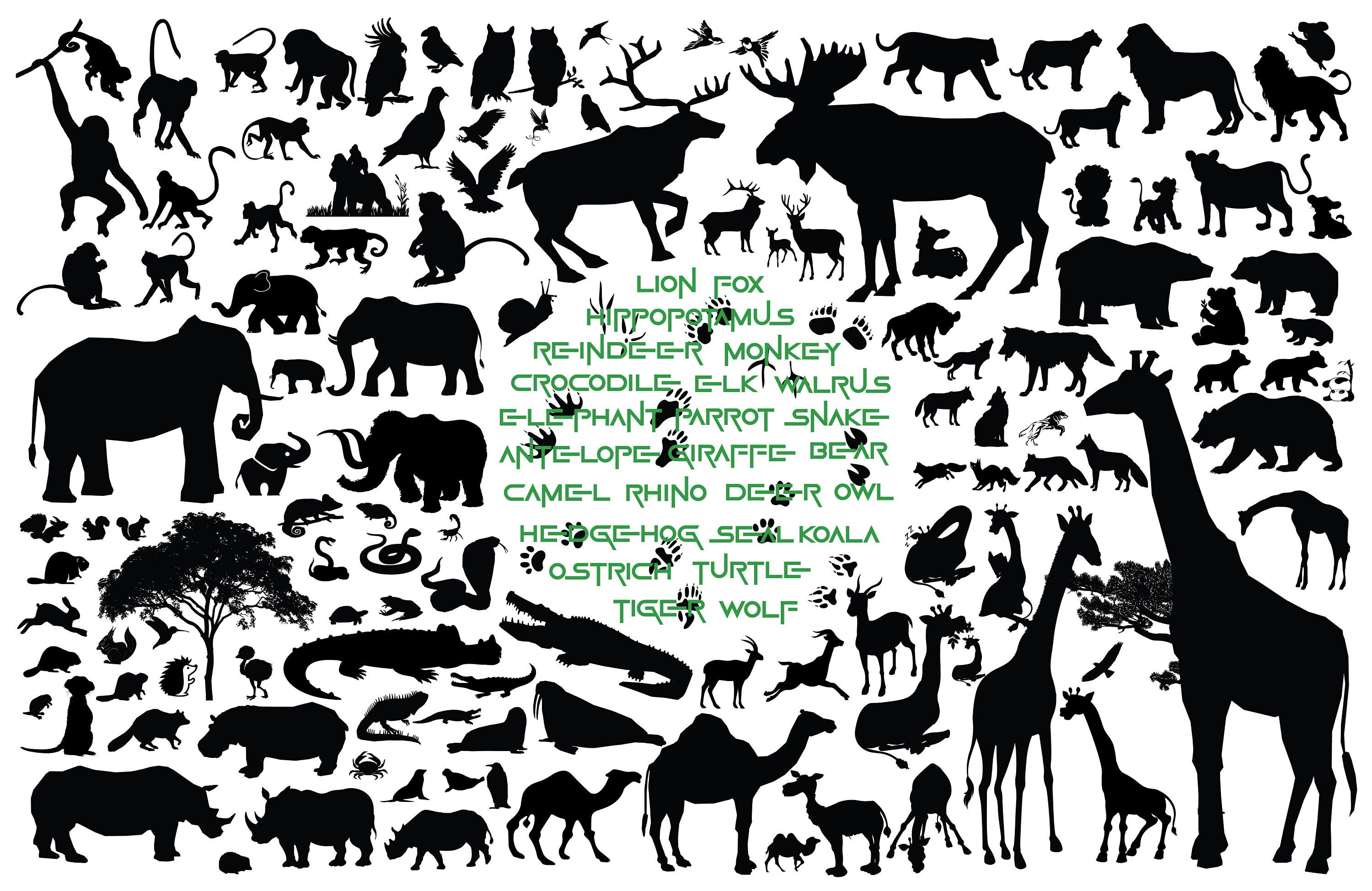 ANIMALS BUNDLE Svg Animals Svg Forest Animals Svg African - Etsy