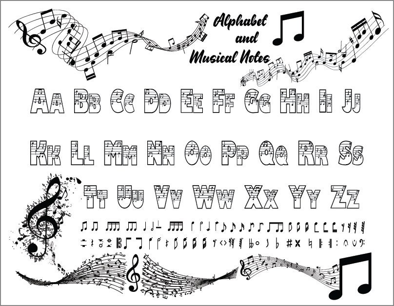 Musical Note Font Music Note Font Stock Illustrations – 3,204 Music