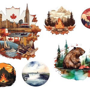 Watercolor Canada Clipart - 34 PNG Canada Landscapes Clipart - Canada ...