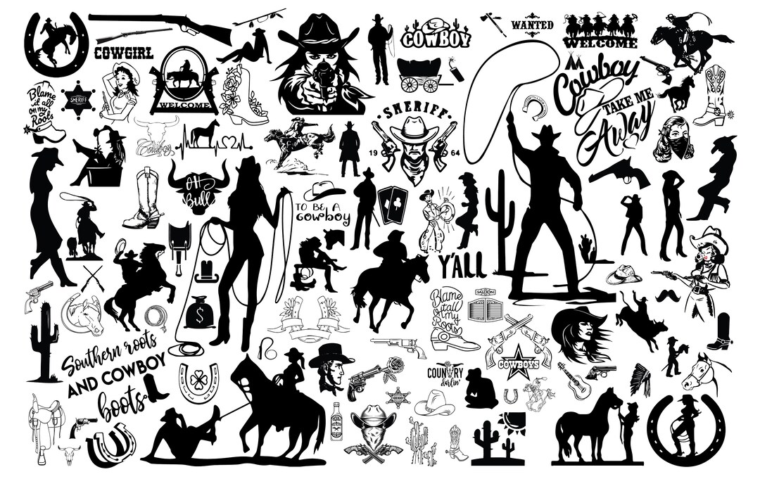 COWBOY BUNDLE SVG, Cowboy Svg, Cowboy Hat Svg, Cowboy Cut Files for ...