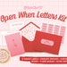Open When Letter Digital Kit, Printed Envelopes, Long Distance Letter ...