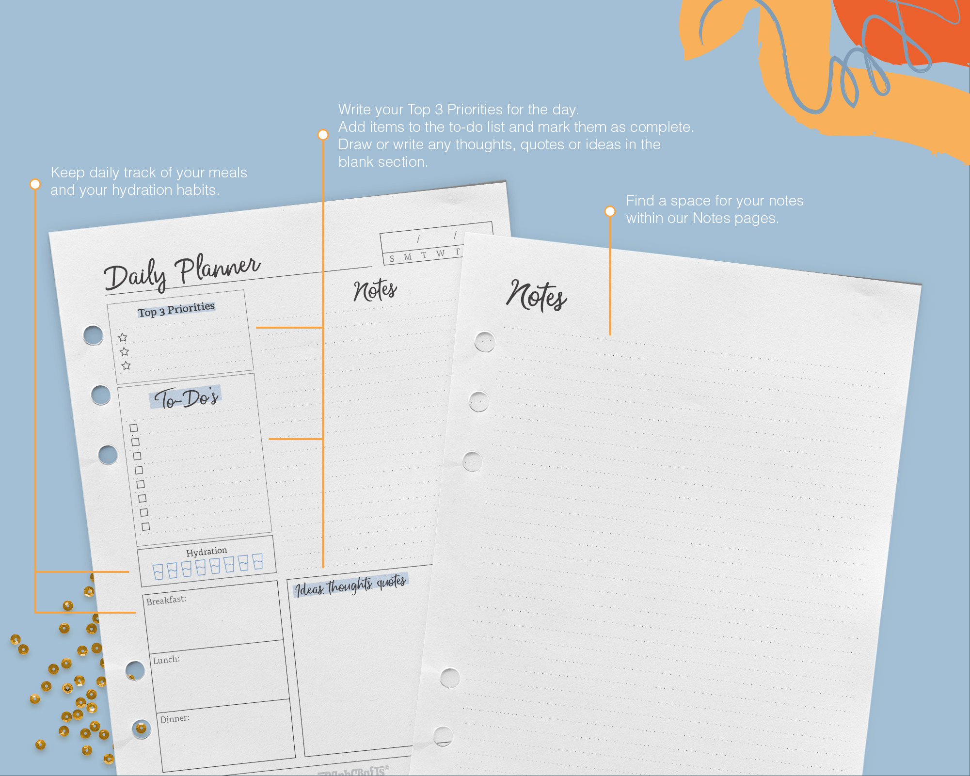 2022 Planner Printable. Notes and Daily Planner. Weekly Calendar ...
