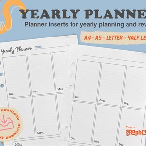 2022 Yearly Calendar Printable, Yearly Planner 2022, Yearly Planner ...