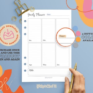 2022 Yearly Calendar Printable, Yearly Planner 2022, Yearly Planner ...