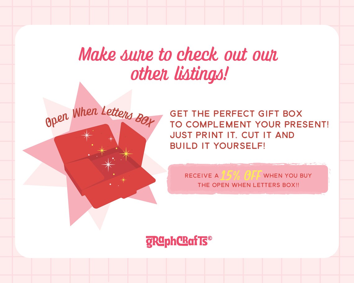 Open When Letter Digital Kit, Printed Envelopes, Long Distance Letter ...