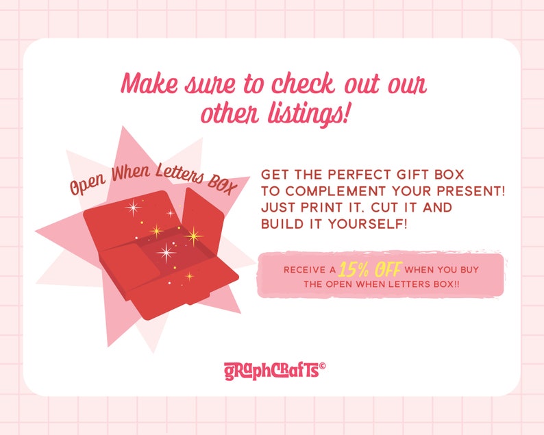 Open When Letter Digital Kit, Printed Envelopes, Long Distance Letter ...