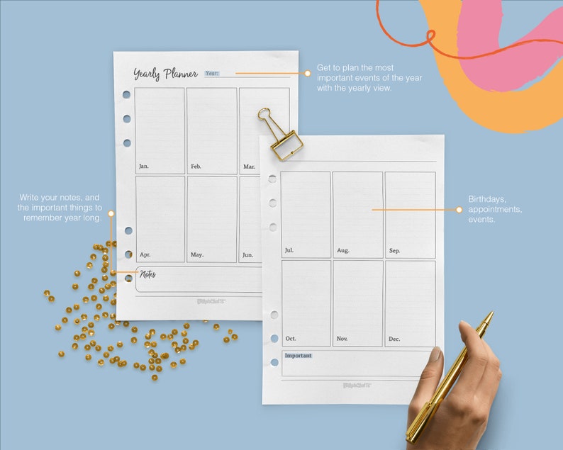2022 Yearly Calendar Printable, Yearly Planner 2022, Yearly Planner ...