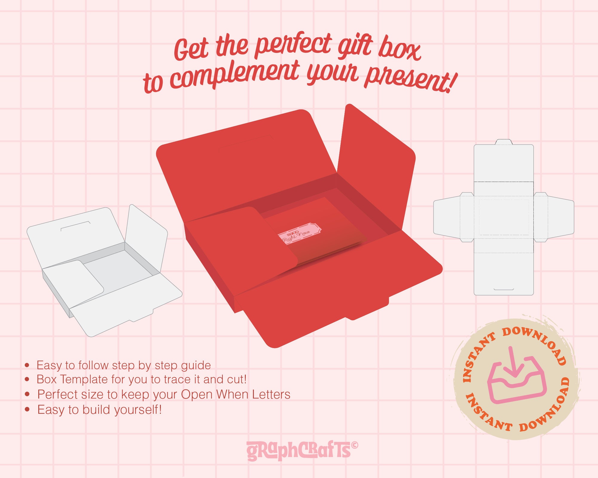 Rectangle Box Template, Box Template, Open When Letter Box, Printed Box ...