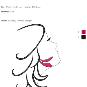 Woman Face Embroidery Design Machine Embroidery Woman Face | Etsy