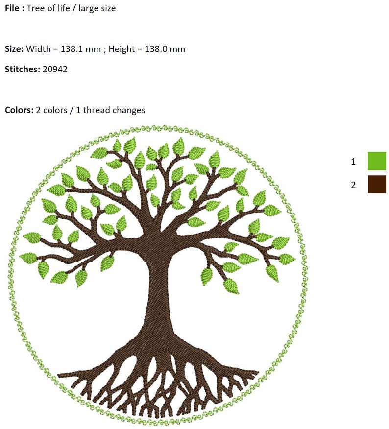 Tree of Life Embroidery Design - Machine Embroidery - Tree of Life ...