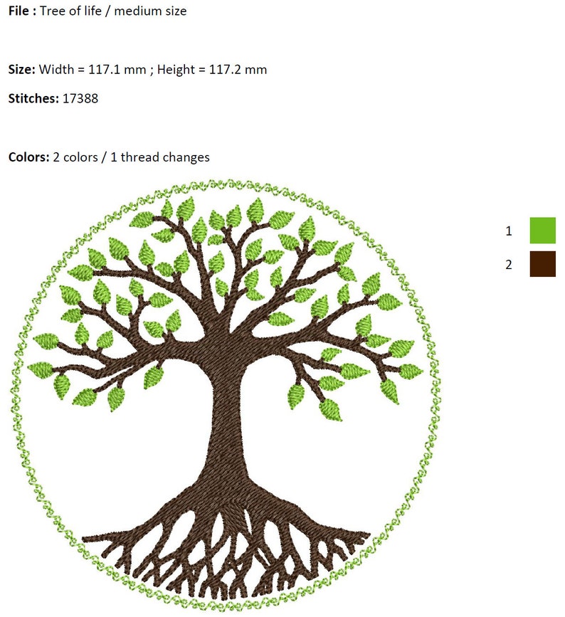Tree of Life Embroidery Design - Machine Embroidery - Tree of Life ...
