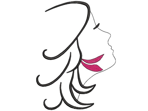 Woman Face Embroidery Design Machine Embroidery Woman Face - Etsy