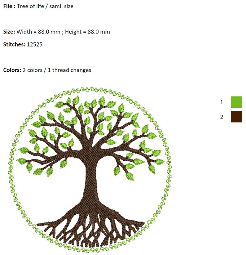 Tree of Life Embroidery Design - Machine Embroidery - Tree of Life ...