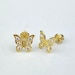 14K Gold CZ Stone Butterfly Stud Screw Back Earrings - Etsy