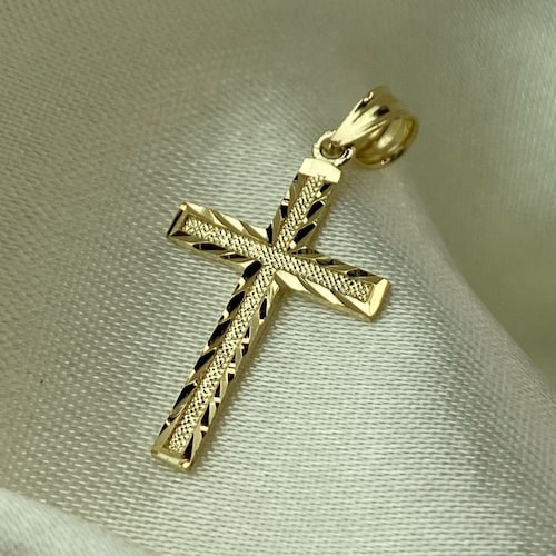 SOLID 14k Gold Rope Chain With Cross Pendant Necklace Chain - Etsy