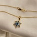14K Yellow Gold Evil Eye Star Charm Pendant With 1.2mm Flat - Etsy