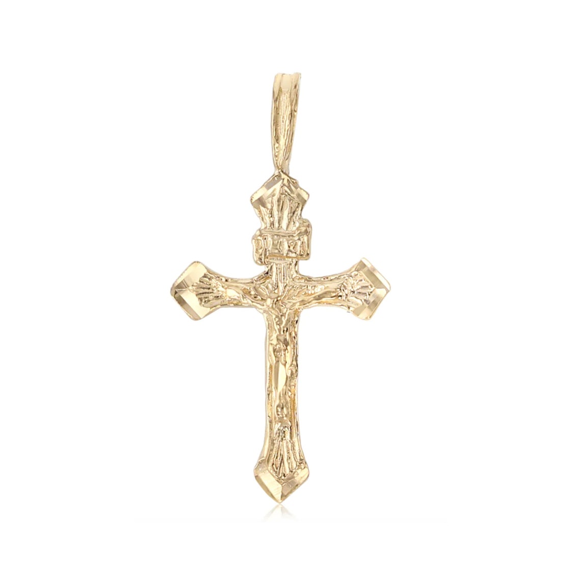 14 Real Solid Gold Mini Cross Crucifix Necklace Charm Pendant, INRI ...
