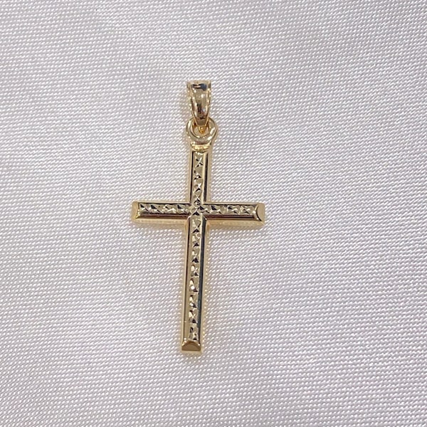 14k Gold Simple Cross Pendant - Etsy