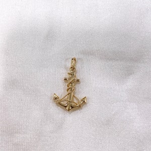 Real 14k Yellow Gold Anchor Charm Pendant for Men/women, Mariner ...