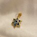 14K Yellow Gold Evil Eye Star Charm Pendant With 1.2mm Flat - Etsy
