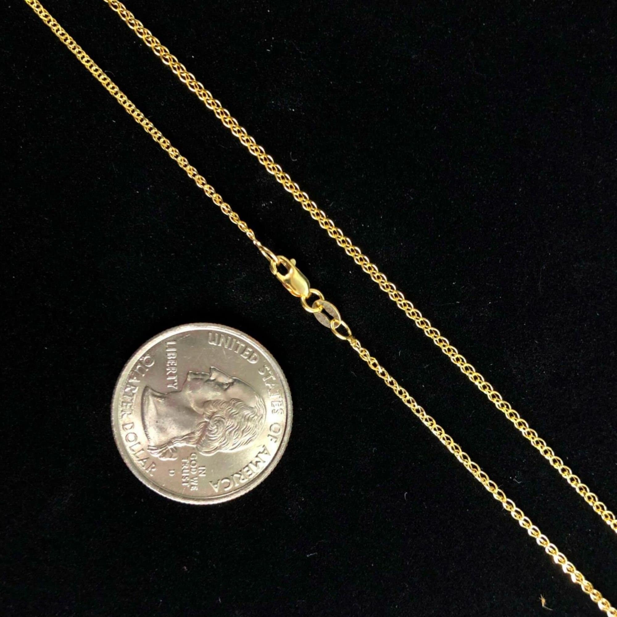 14K Real Yellow Gold Flat Open Wheat Chain Necklace 14k Twist - Etsy