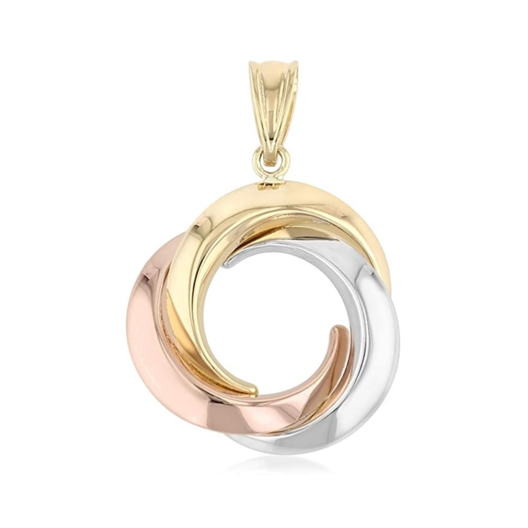 Real 14K Tri Color Gold 3 Round Infinity Love Knot Charm - Etsy