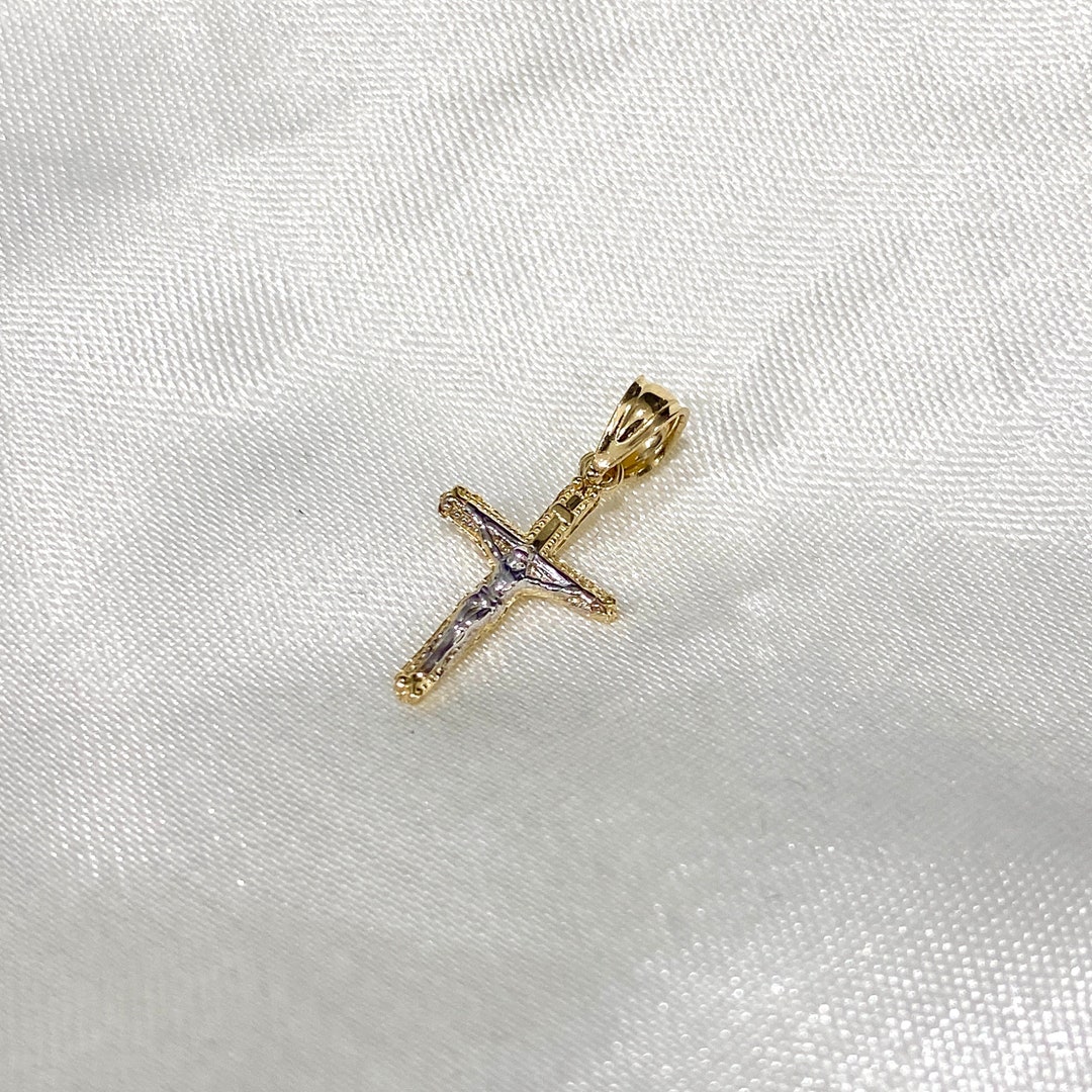 14K Solid Gold Small Jesus Crucifix Cross Religious Pendant, Religious ...