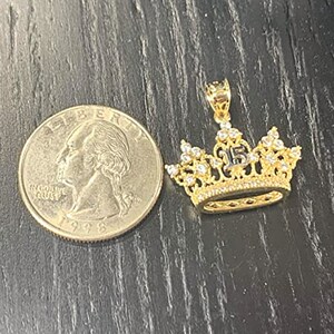 Real 14K Yellow Gold 15 Years Quinceanera Princess Crown or Tiara Cubic ...